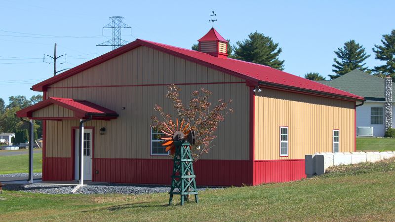 30x40 Pole Building w/ Scarlett Red Roof, and Cupola - Get a Quote
